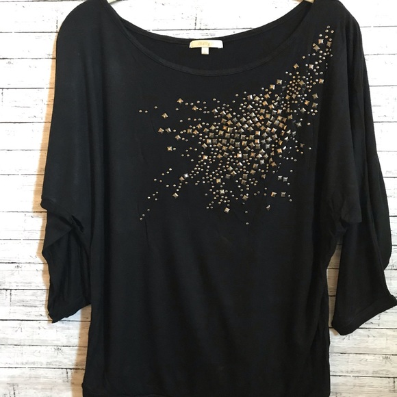 Matty M | Tops | Marty M Black Top With Art Design | Poshmark